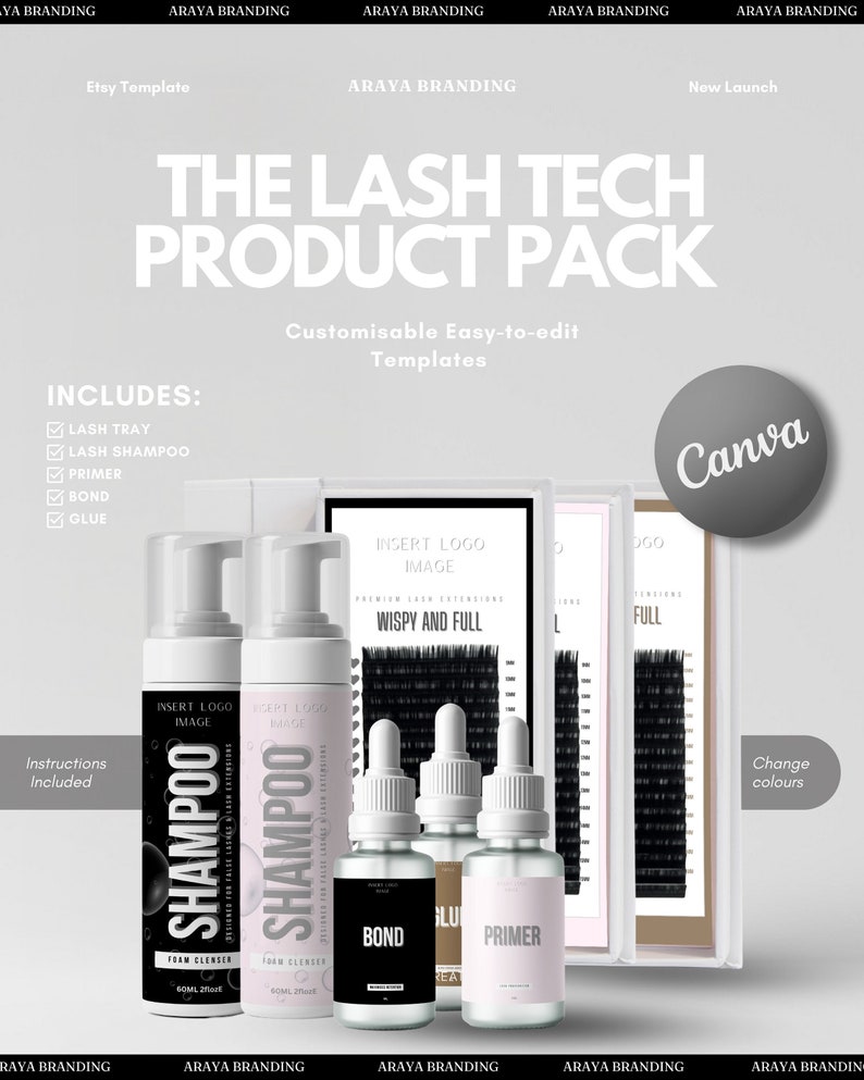 The Ultimate Lash Tech Product Pack | Luxury Customisable Lash Product ...