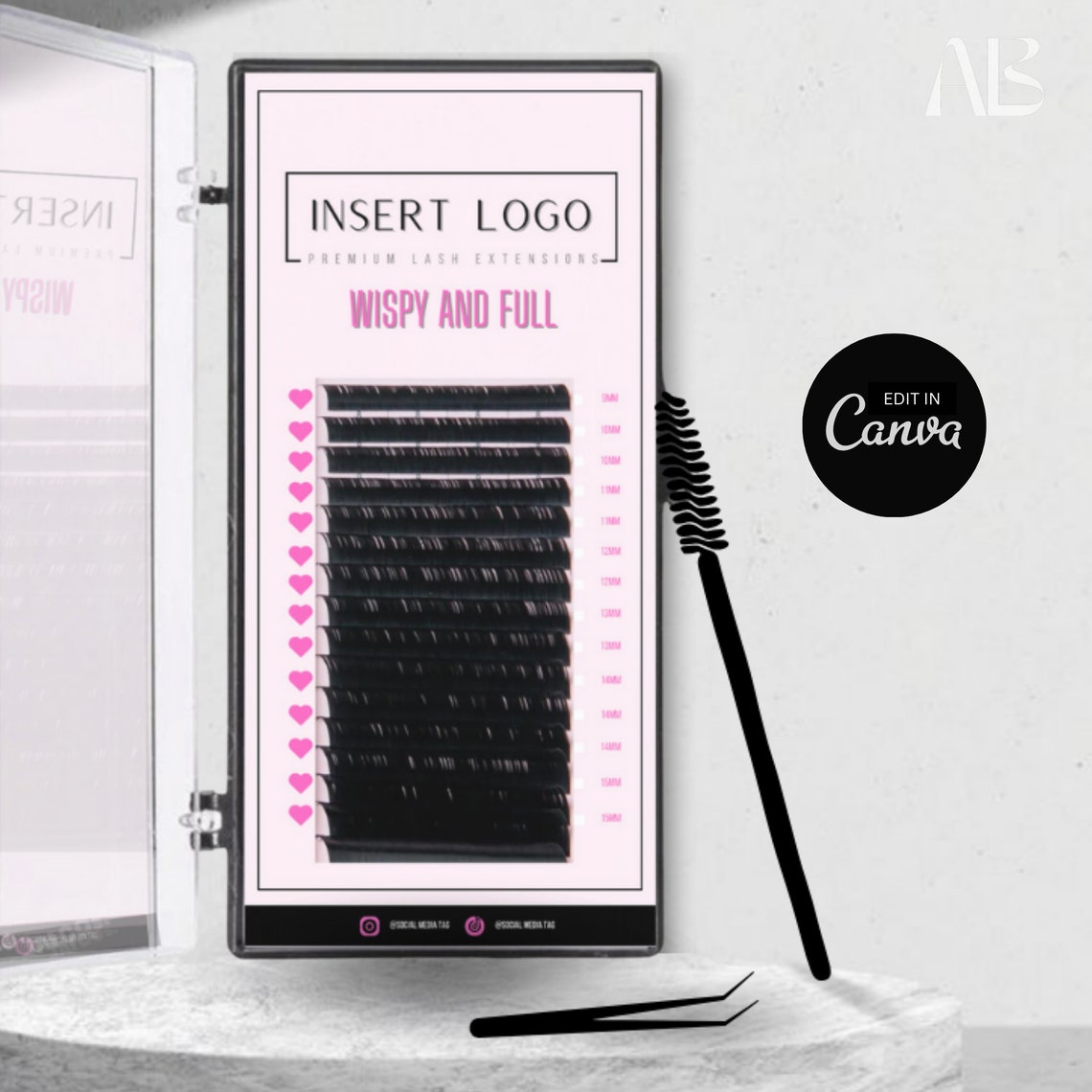 Luxury Customisable Lash Tray Digital Template | Easy to Edit - Etsy
