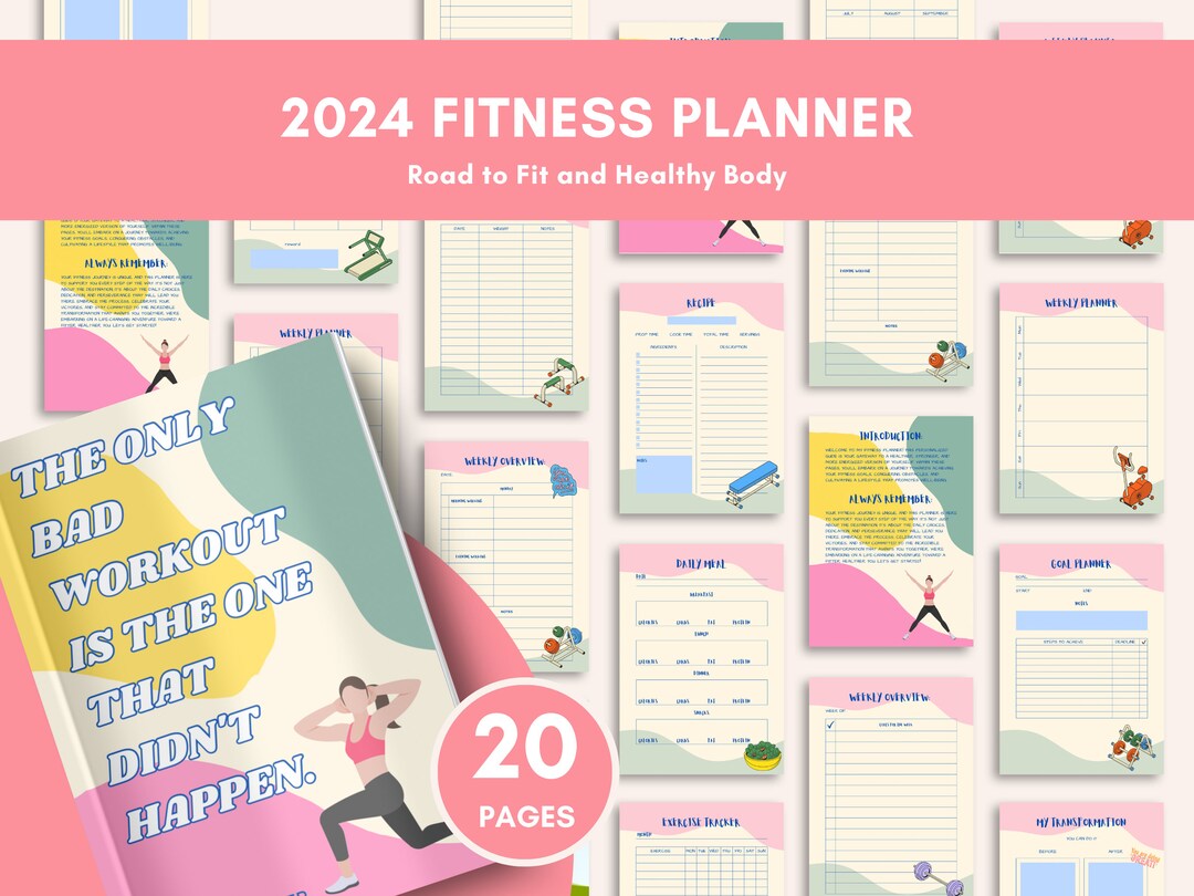 Fitness & Workout Planner Tracker Logbook Customizable Goal-oriented ...