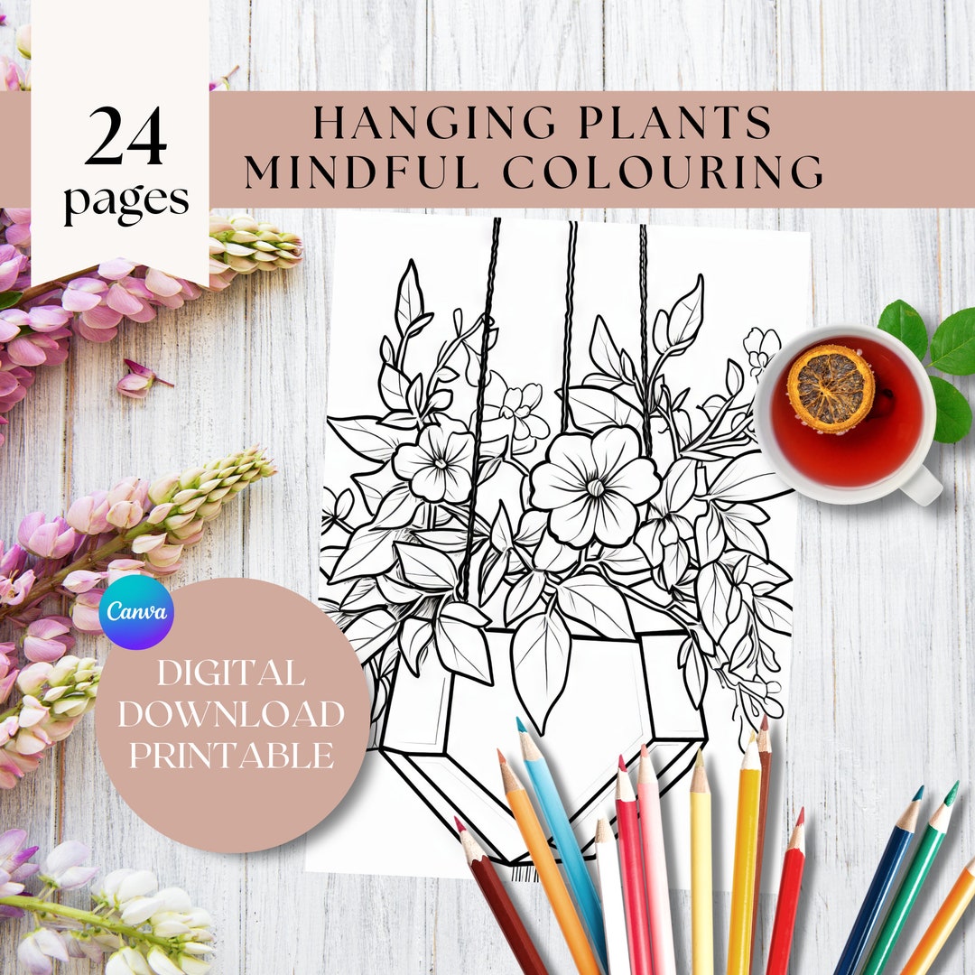Plants Coloring Pages Printable Coloring Sheets Hanging Plant Coloring ...