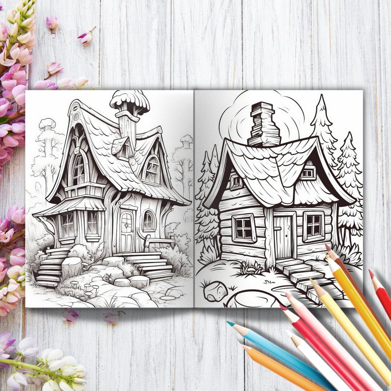 House in the Woods Coloring Pages Cottage Coloring Printable Coloring ...