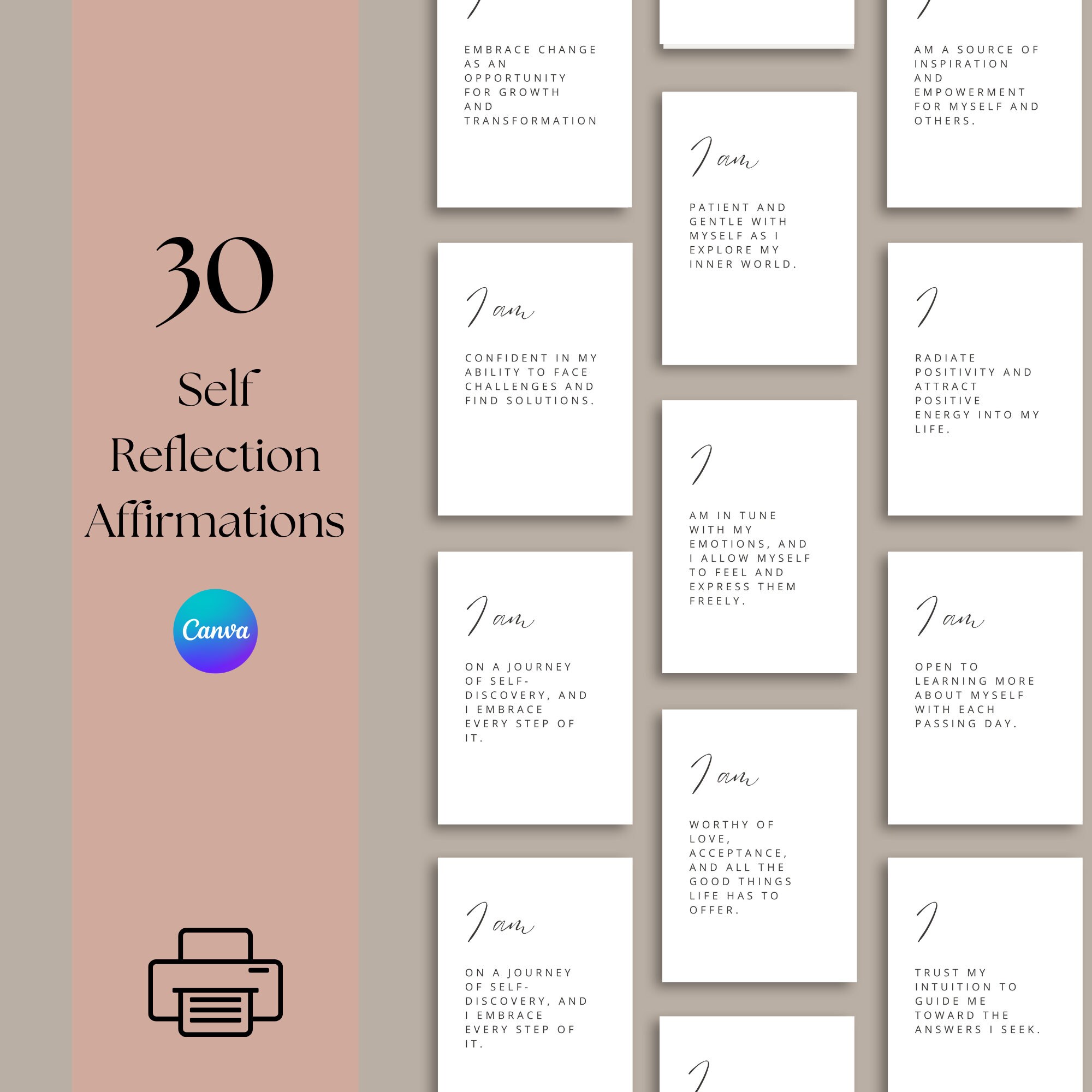 Self Reflection Affirmation Deck Scrap Booking Pages Affirmation Deck ...