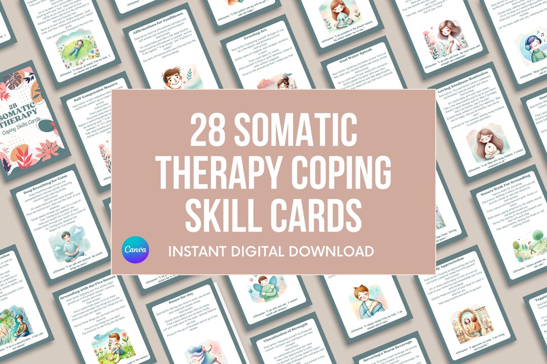 28 Somatic Therapy Coping Skills Flash Cards Nervous System Regulation ...