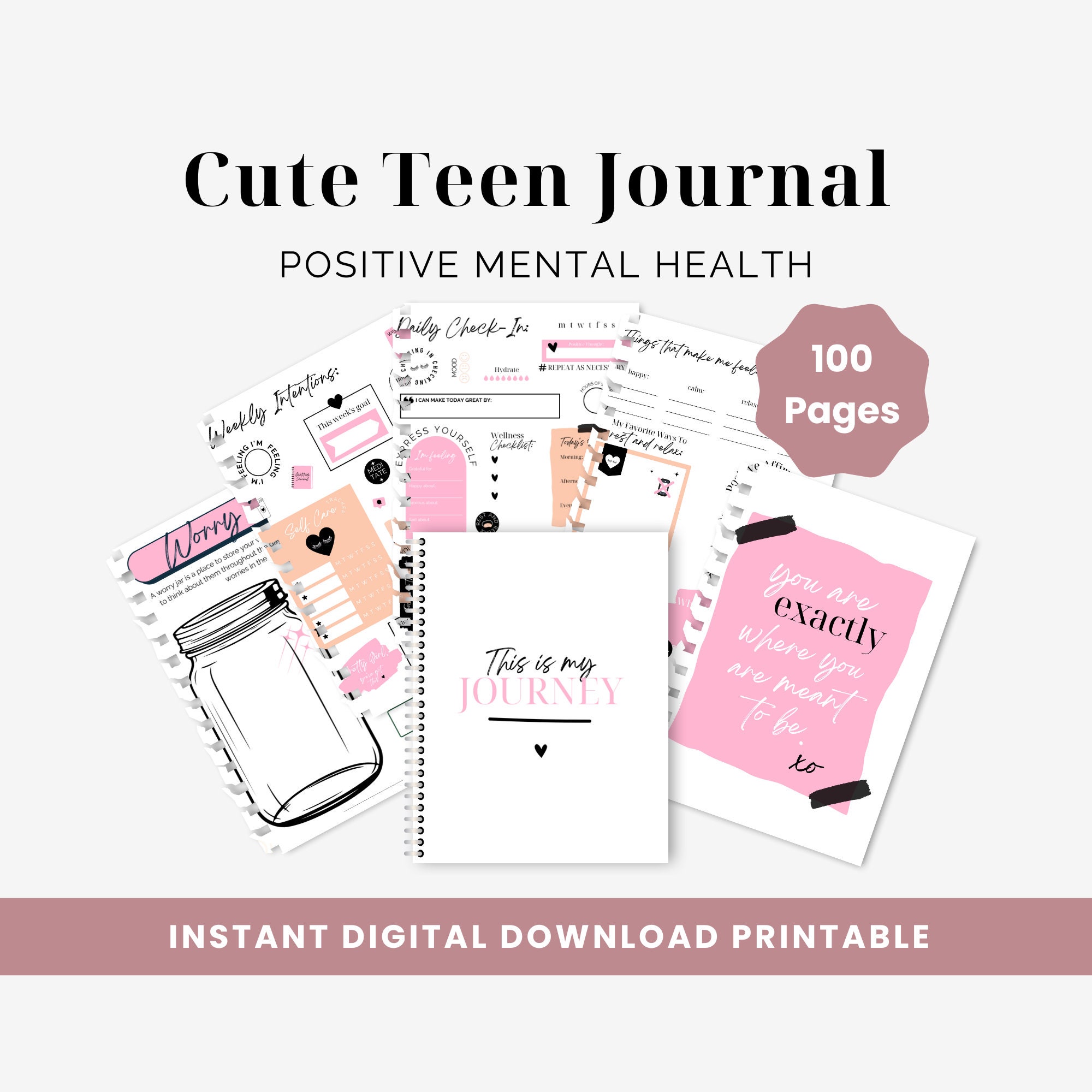 Feelings Journal Anxiety Journal Mental Health Worksheet Therapy ...