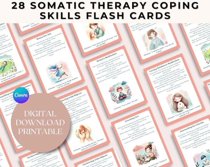 28 Somatic Therapy Coping Skills Flash Cards | Nervous System ...