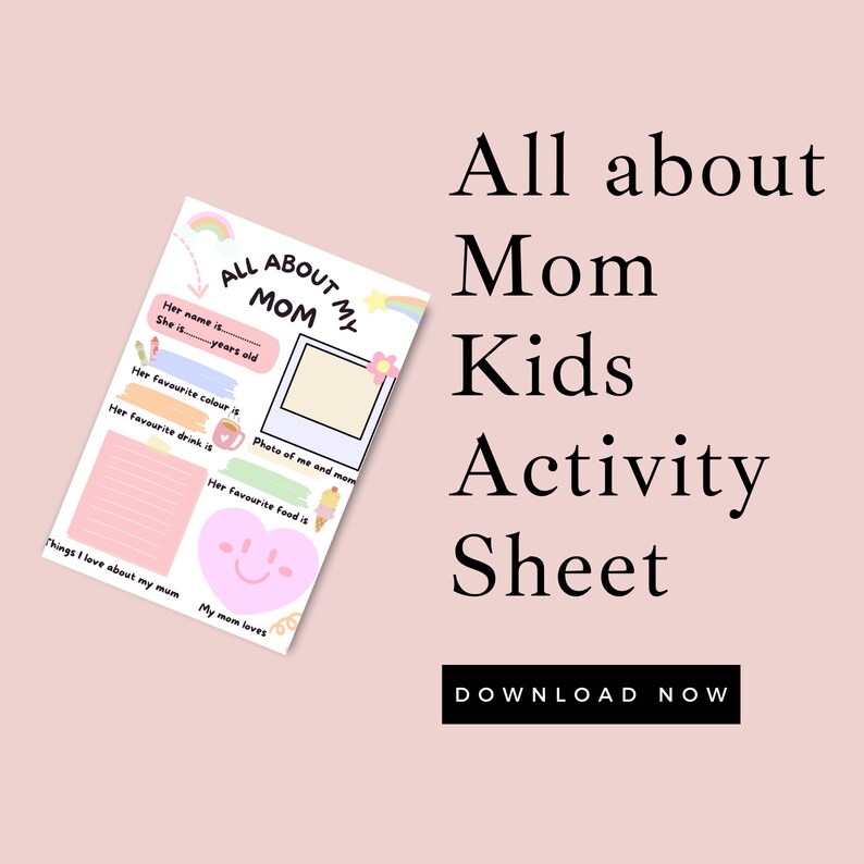 All About My Mom Mom Questionnaire Mother's Day Printable Mother's Day ...