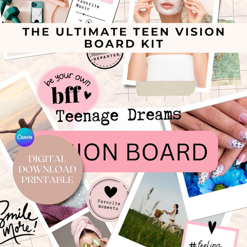 Vision Board Kit for Teenage Girls Vision Board Printables for Teens ...