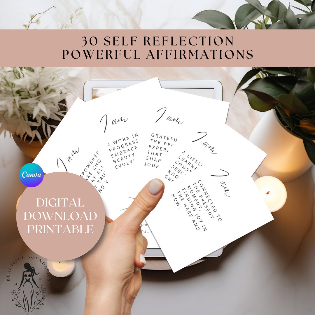 Self Reflection Affirmation Deck Scrap Booking Pages Affirmation Deck ...
