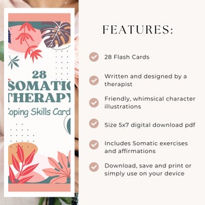 28 Somatic Therapy Coping Skills Flash Cards Nervous System Regulation ...