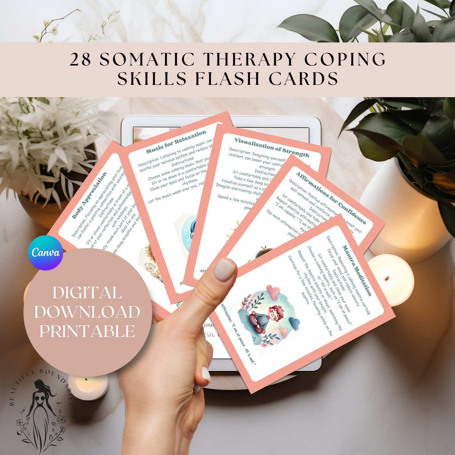 28 Somatic Therapy Coping Skills Flash Cards Nervous System Regulation ...