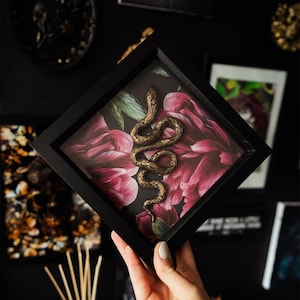 Floral Gold Snake Frame Wall Hanging Gothic Home Decor Witchy Gift Dark ...