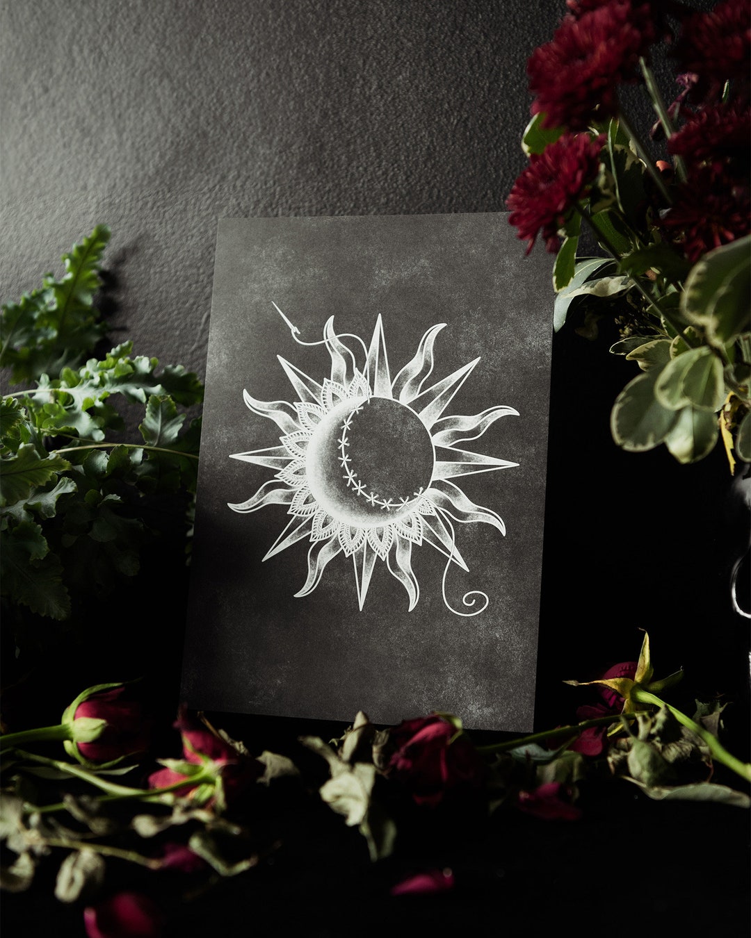Gothic Sun and Moon Art Print | Celestial Wall Art for Witchy Decor ...