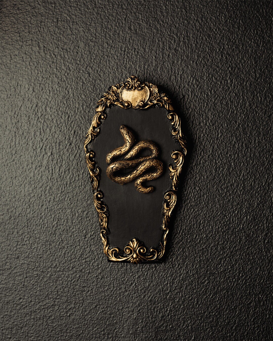 Mini Snake in Ornate Coffin Wall Art | Silver or Gold Gothic Occult ...