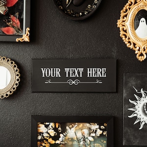 Personalised Gothic Wall Plaque / Custom Name, Phrase, Quotes / Gothic ...