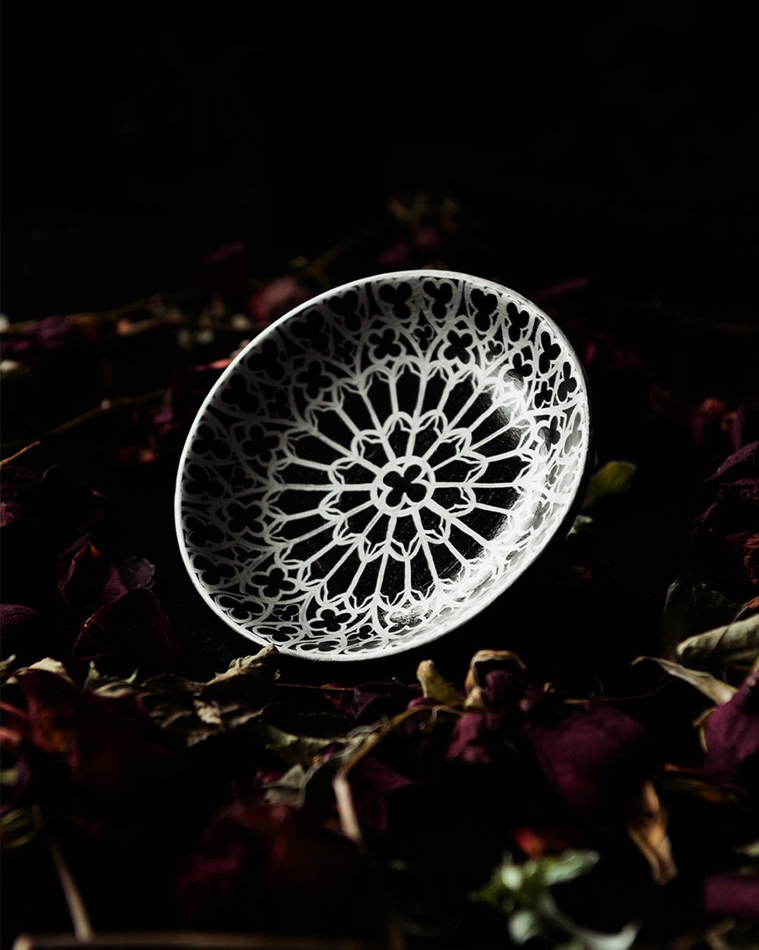 Gothic Rose Window Trinket Dish - Dark Academia Homeware - Cathedral ...