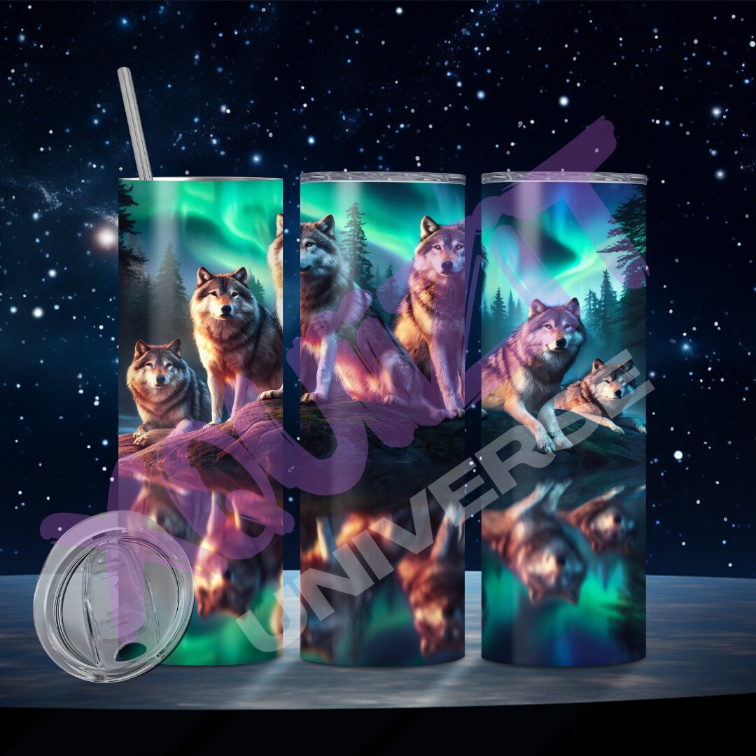 Neon Lights Wolfpack Sublimation Tumbler 20 Oz and 30 Oz Insulated ...