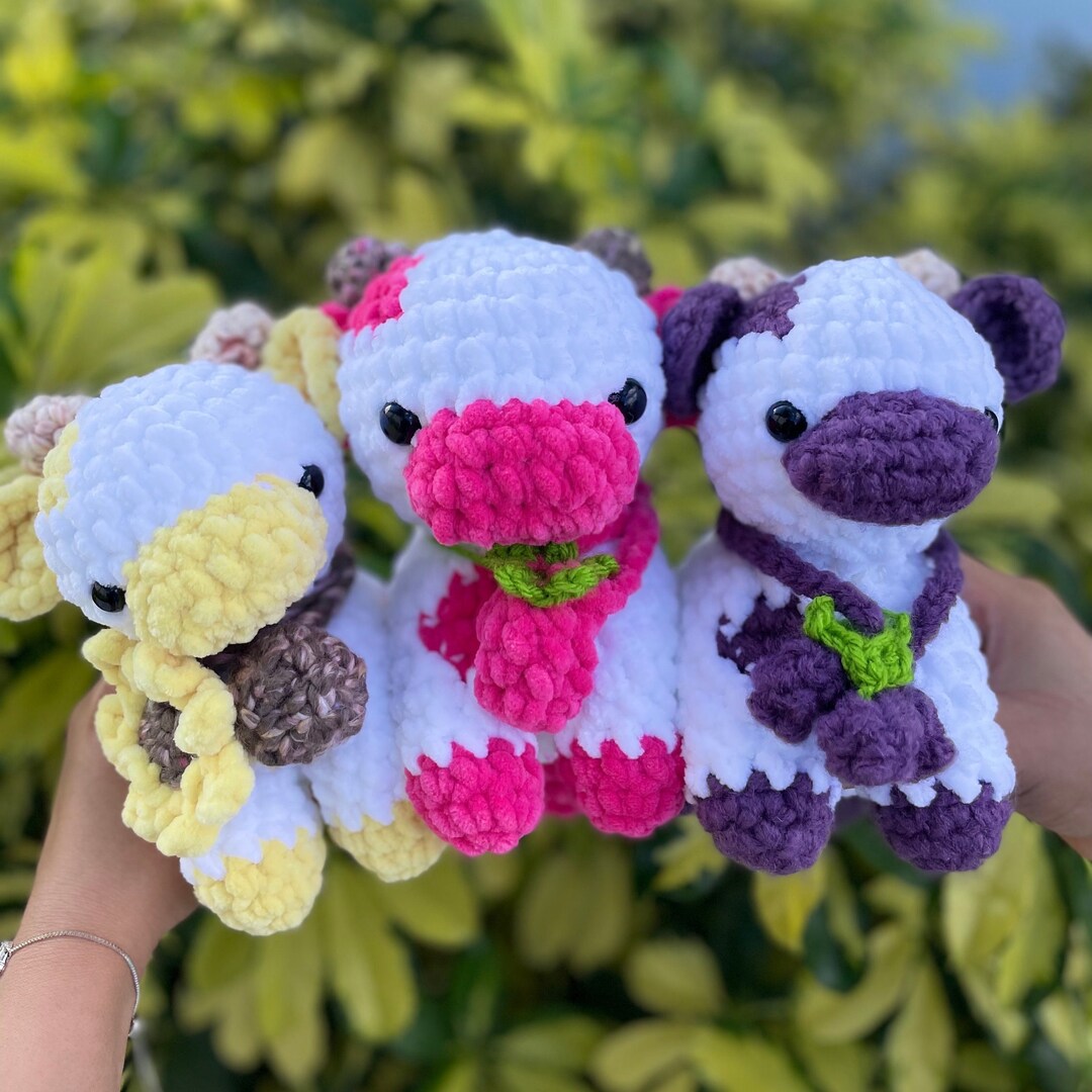 Cute Fruit Themed Amigurumi Crochet Cows Rasberry Cow Pineapple Coconut ...