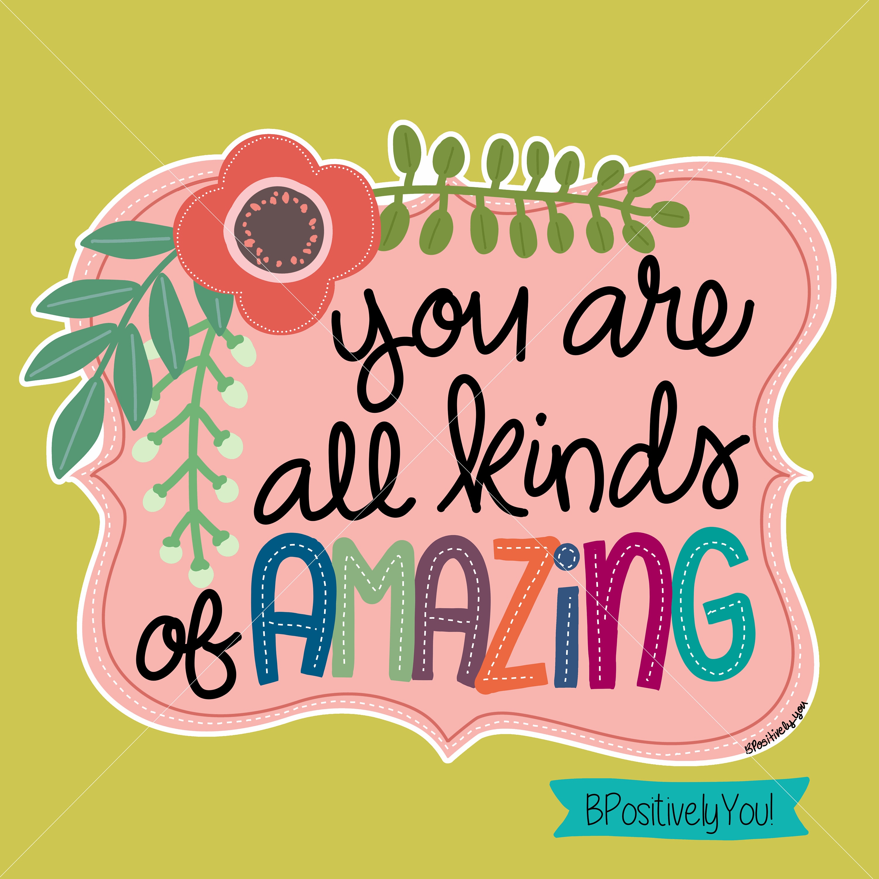 You Are All Kinds of Amazing Hand Drawn PNG Digital Art for Stickers, Sublimation, Watermark and ...