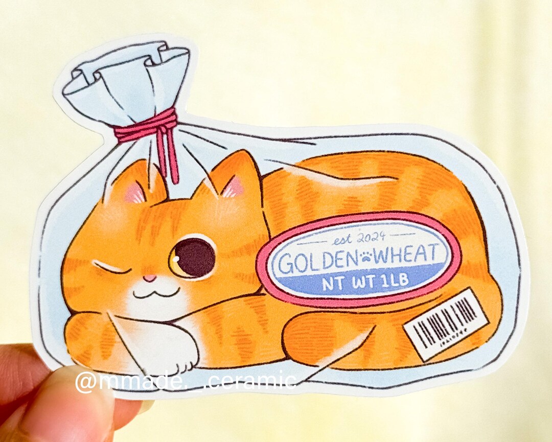 A Loaf of Orange Cat Stickers, Aesthetic Cute Stickers, Sticker Pack ...