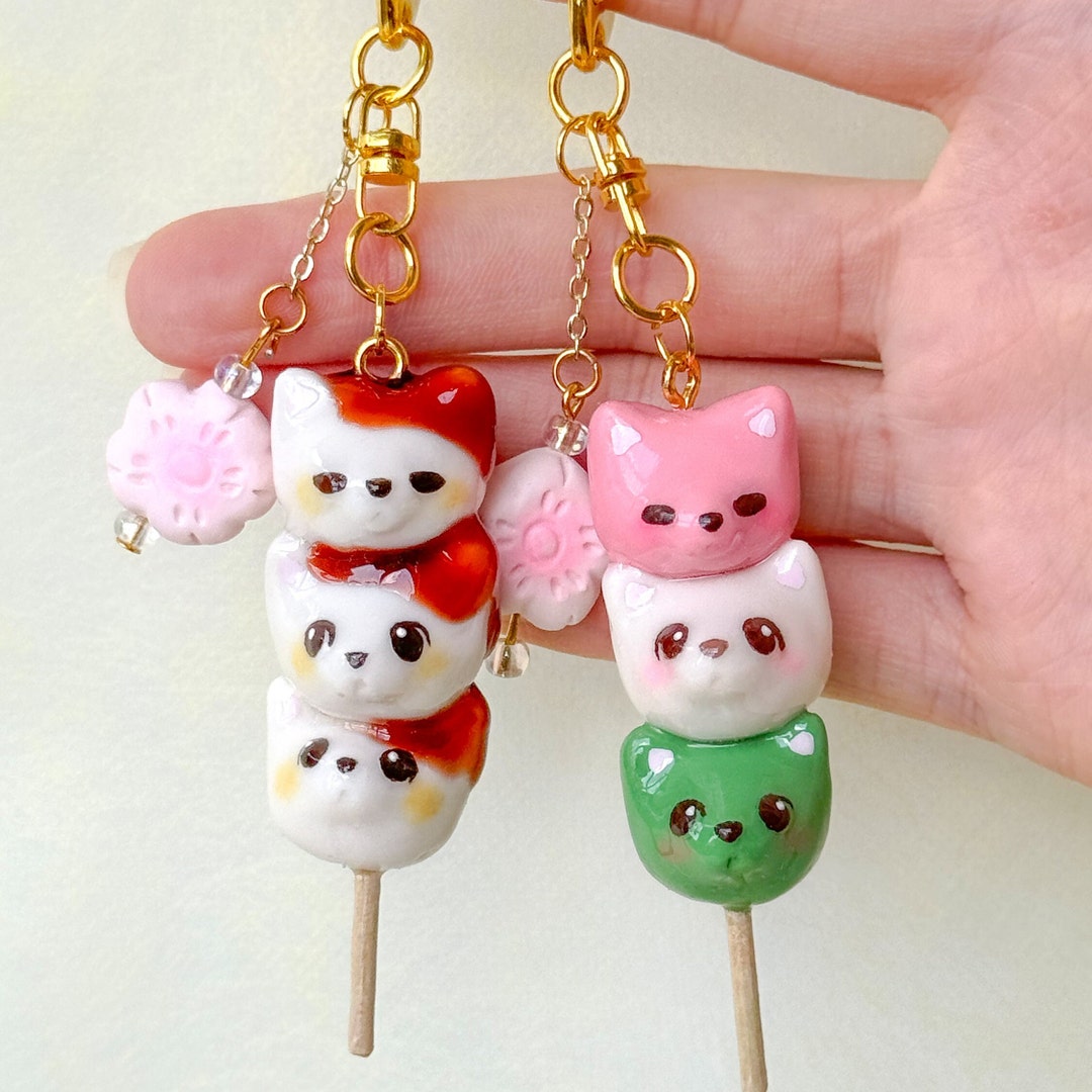 Dango Cat Polymer Clay Keychain Cat Lover Gifts Animals - Etsy