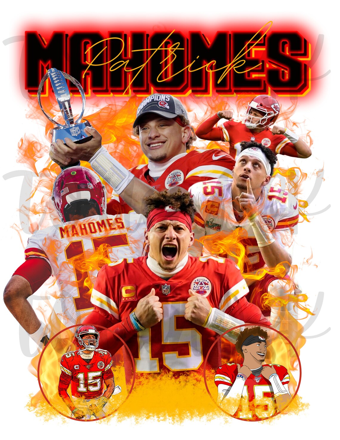 Patrick Mahomes Kansas City Chiefs PNG - Etsy