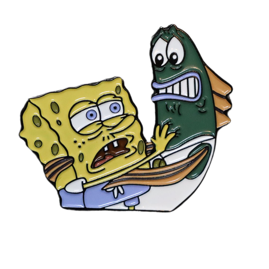 Spongebob Lifeguard Fish Cartoon Enamel Pin Squarepants Ripped Pants I ...