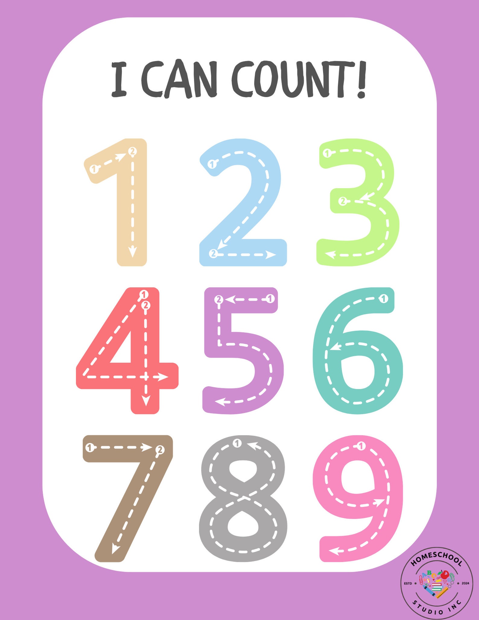 Preschool Number 1-10 Tracing Worksheets- Elementary- Math- Digital ...