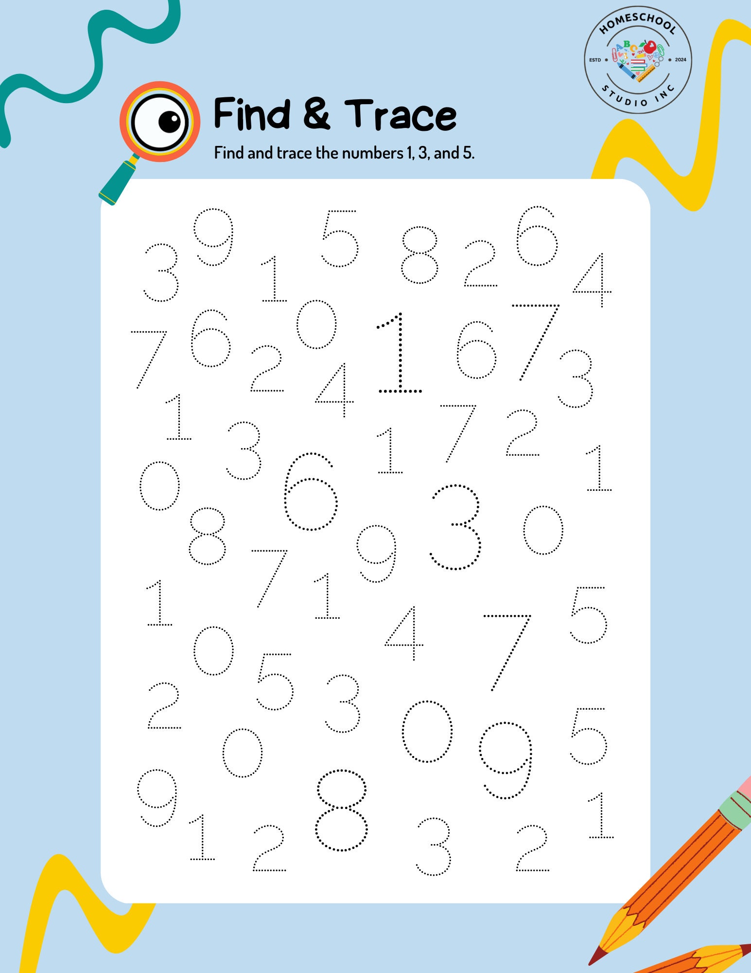 Preschool Number 1-10 Tracing Worksheets- Elementary- Math- Digital ...