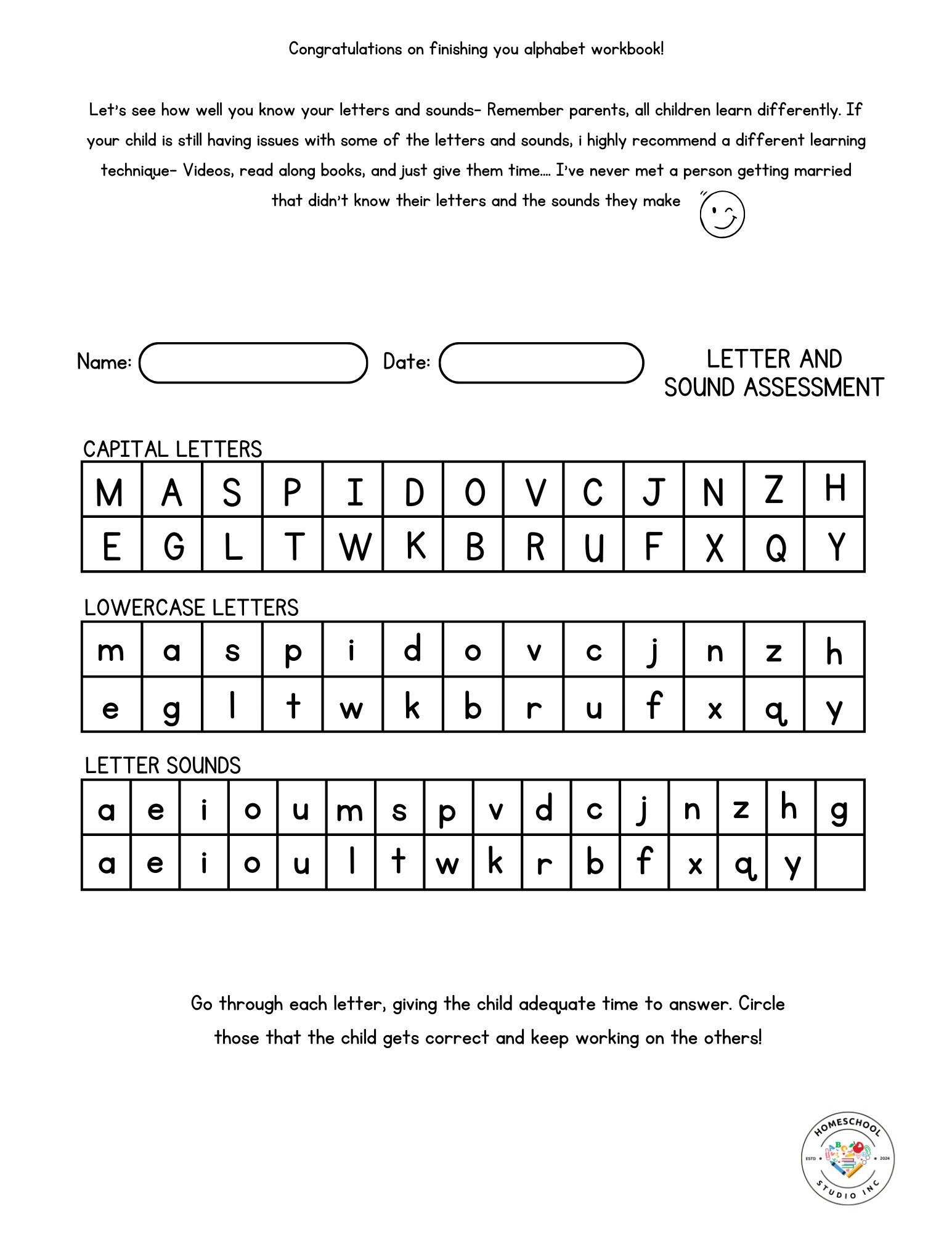 Printable Alphabet Workbook- Tracing Practice- Letter Recognition ...