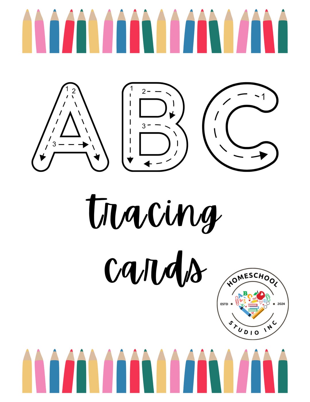 Alphabet Tracing Cards- Kindergarten- Preschool- Letters- Uppercase ...