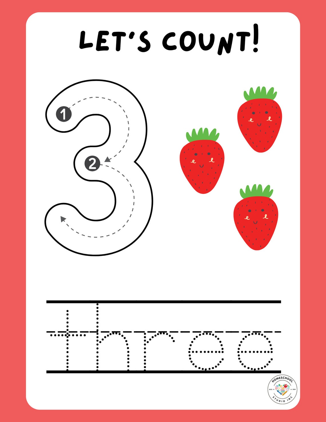 Preschool Number 1-10 Tracing Worksheets- Elementary- Math- Digital ...