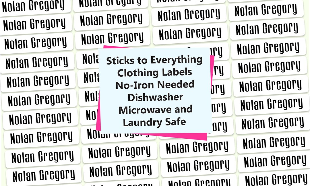 26 or 104 Stick on Clothing Labels Daycare Camp Waterproof Adult ...