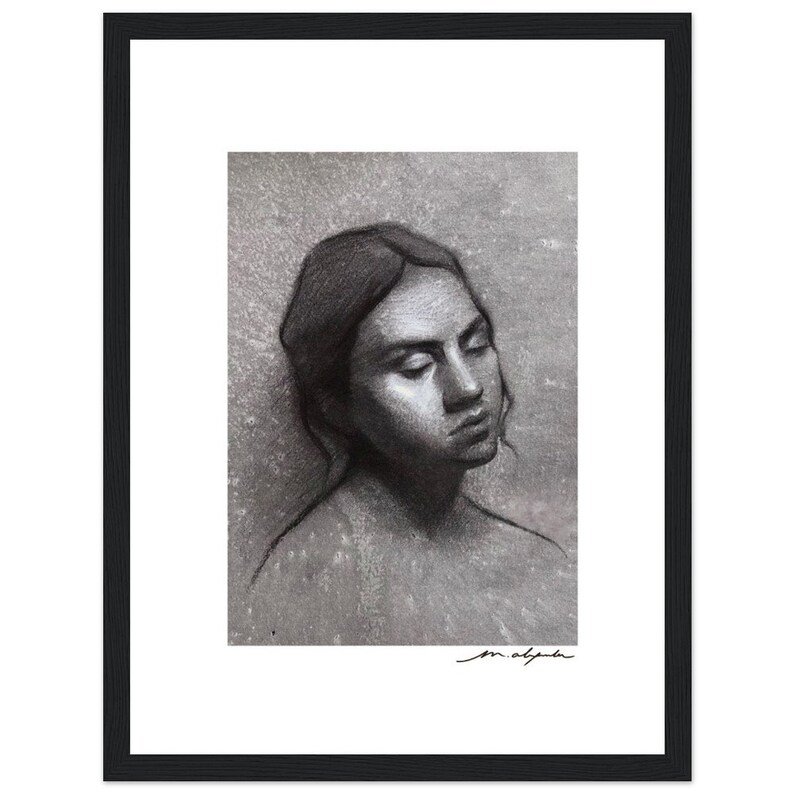 Original Portrait Drawing Print, Academic Artwork, Classical Wall Decor ...