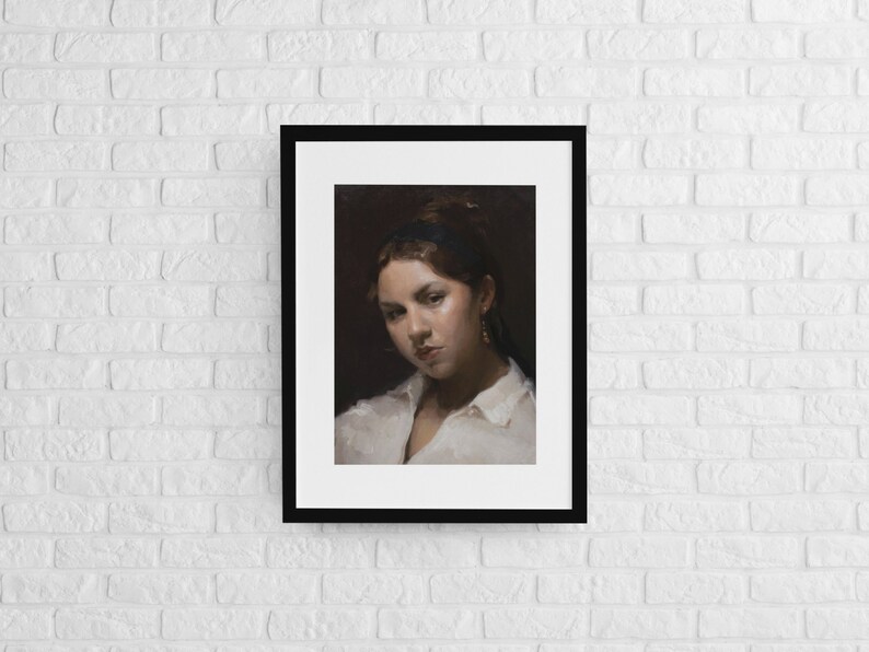 Original Portrait Painting Print, Academic Artwork, Classical Wall ...