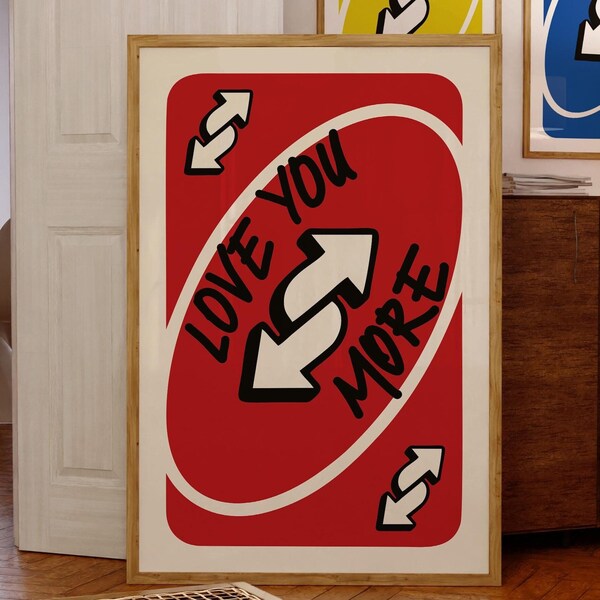 Love You More Uno Card - Etsy