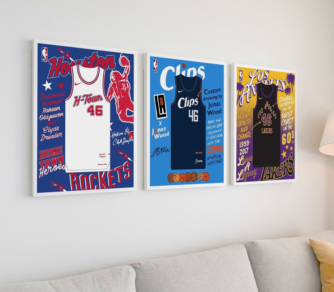 Basketball Art NBA Houston Rockets Los Angeles Clippers Los Angeles ...