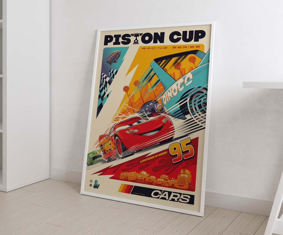 Cars Poster Cartoon Posters Mcqueen Piston Cup Disneyland Home ...