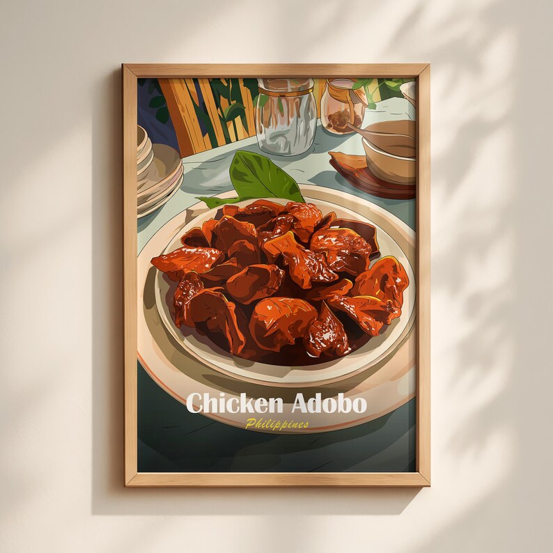 Chicken Adobo Filipino Kitchen Print Philippines Food Art Poster Dining ...