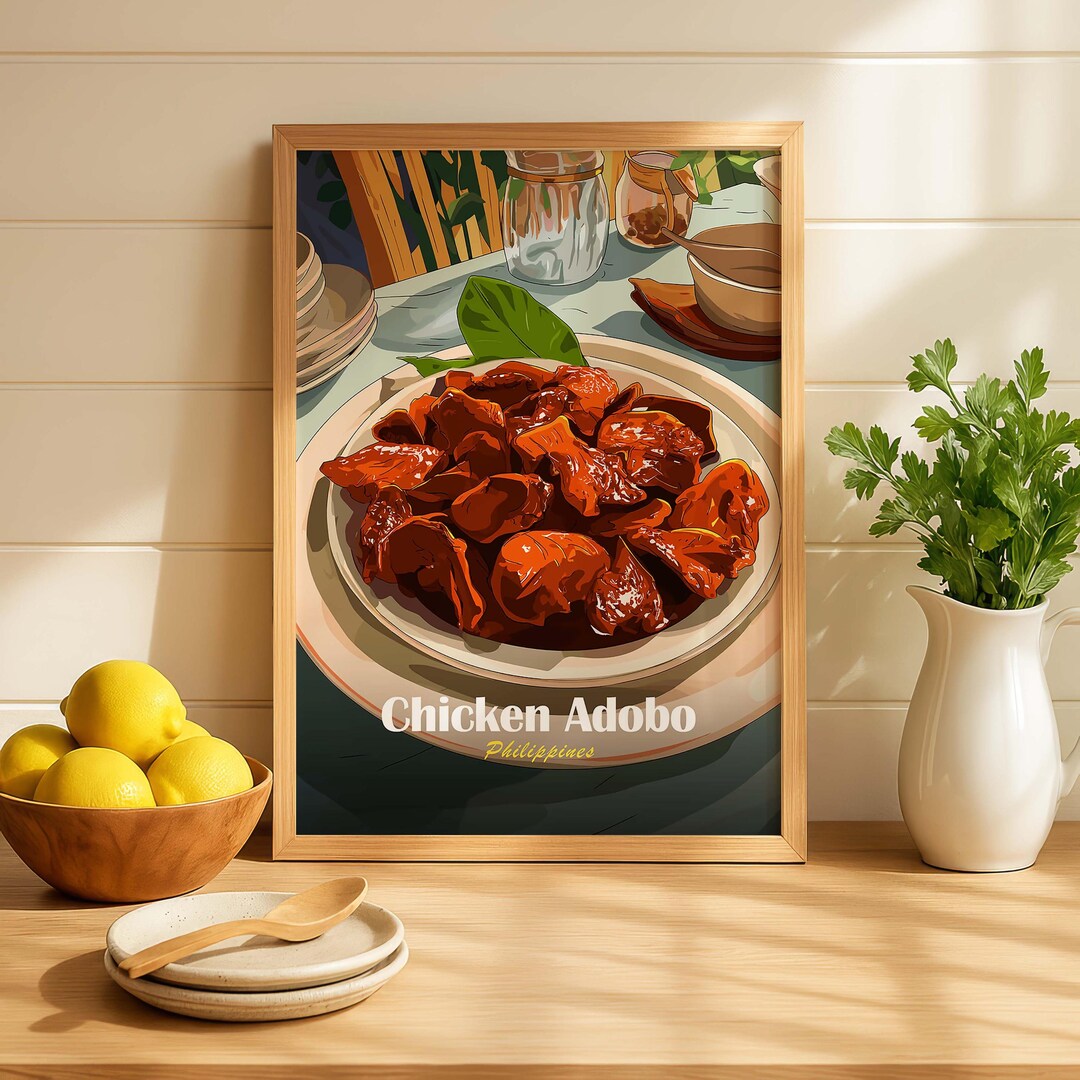 Chicken Adobo Filipino Kitchen Print Philippines Food Art Poster Dining ...