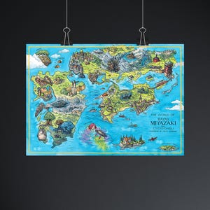 Studio Ghibli Map Poster: Hayao Miyazaki Anime Art - Etsy