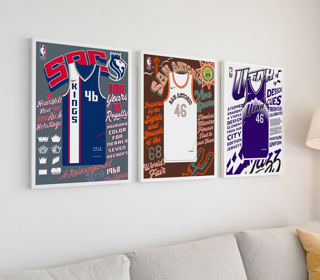 Basketball Art NBA Sacramento Kings San Antonio Spurs Utah Jazz NBA ...