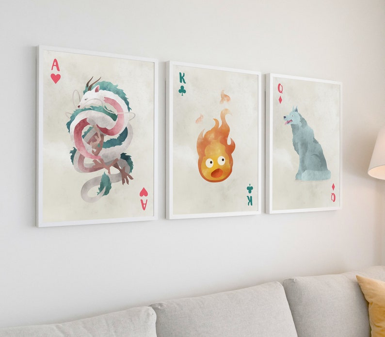 Studio Ghibli Playing Card Poster Set: Miyazaki Anime Art - Etsy