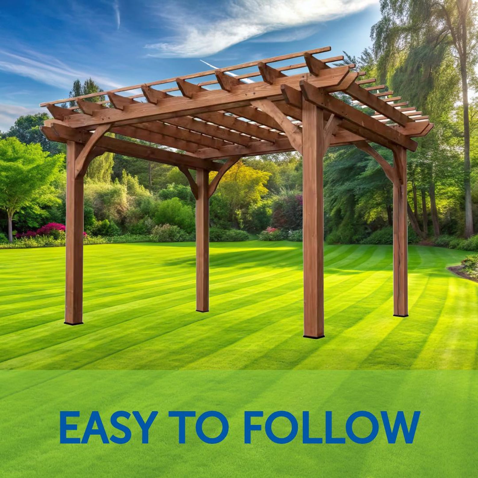 8x8 Pergola Plans | Outdoor Pergola | Storage Bin Rack | Yard Furniture ...