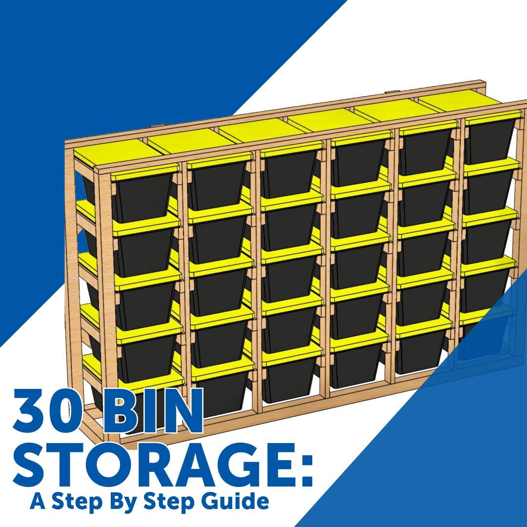 30 Bin Storage Rack Plans | Tote Storage Rack | Storage Bin Rack ...