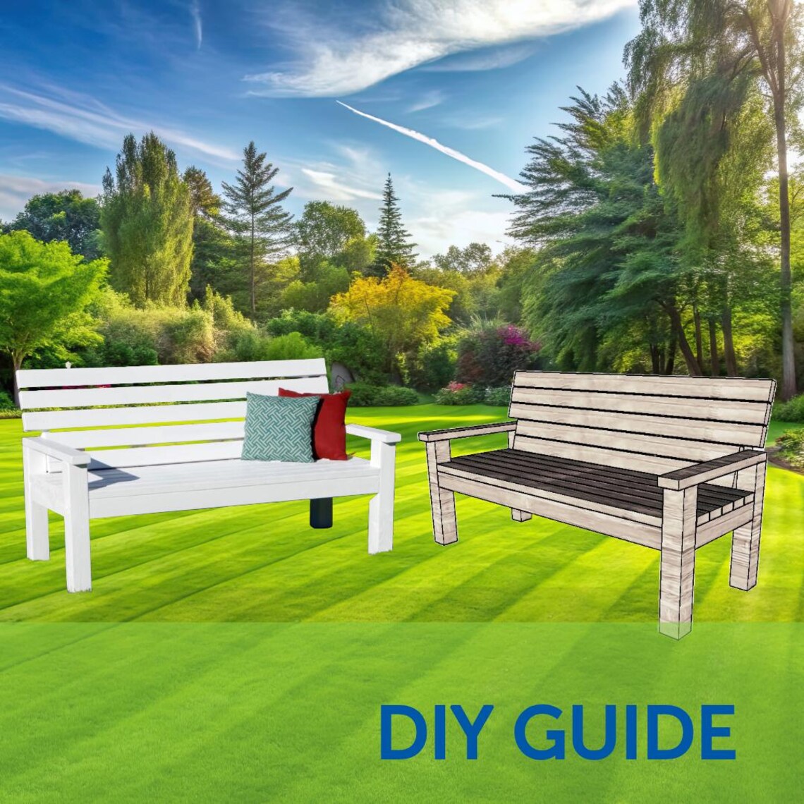 Easy to Follow DIY Outdoor Bench Guide | Hole Pocket Tool Needed ...