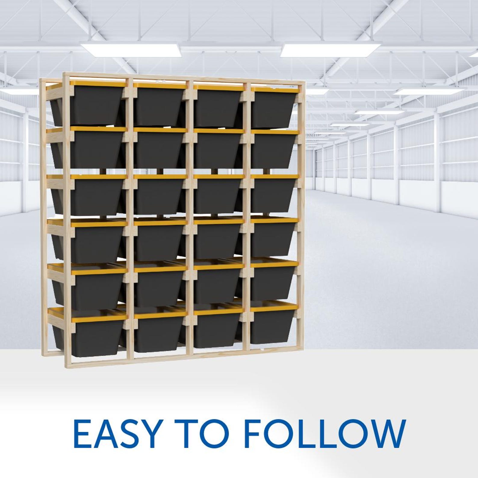 24 Bin Storage Rack Plans | Tote Storage Rack | Storage Bin Rack ...