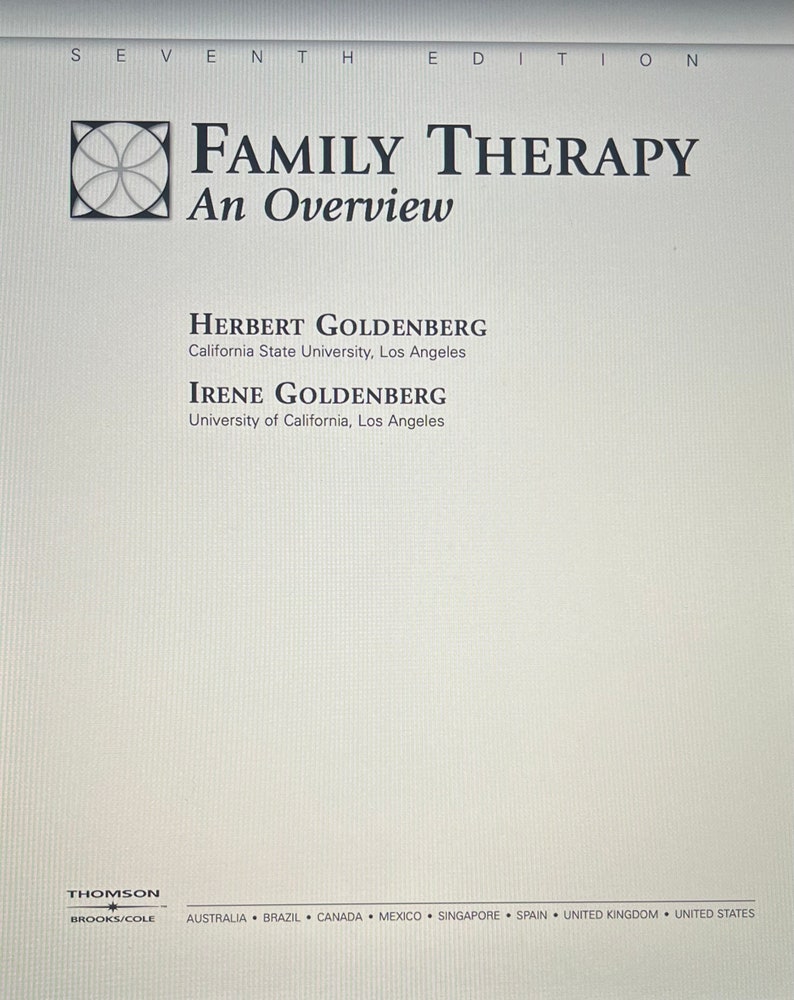 Family Therapy an Overview by Herbert Goldenberg 7th Edition (PDF ...