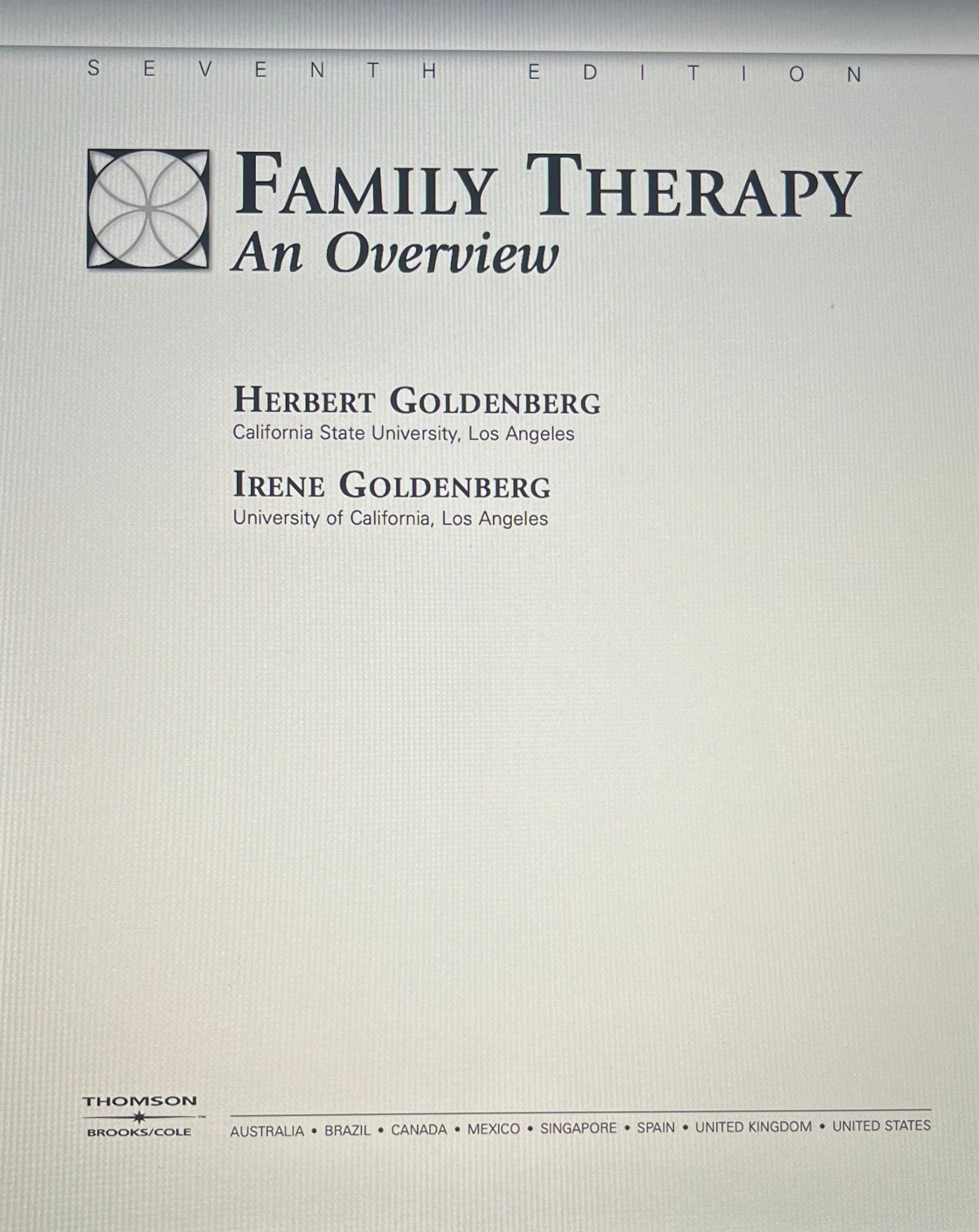 Family Therapy an Overview by Herbert Goldenberg 7th Edition (PDF ...