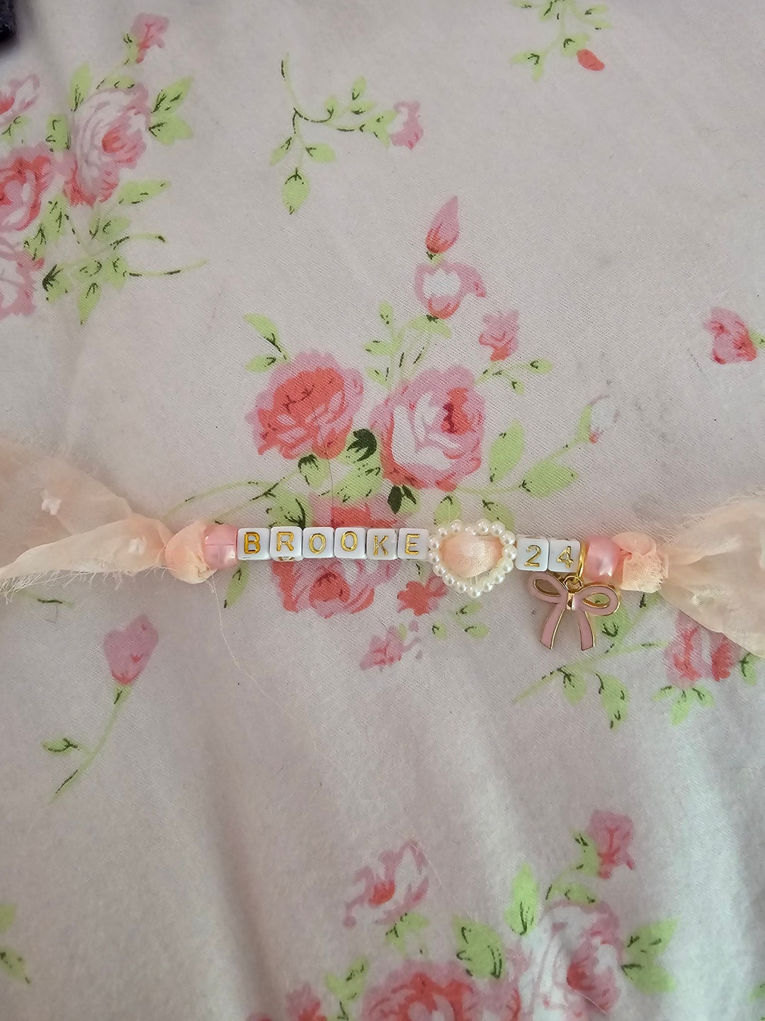 Personalized Graduation Love Shack Fancy Bracelet With Pink Ribbon ...