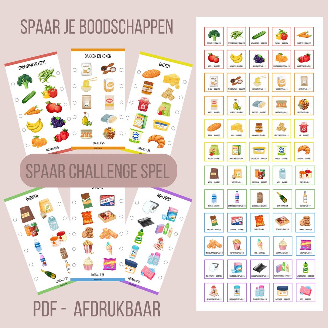 Grocery Game | Savings Challenge | NL and EN | Box Bundle | Cash ...